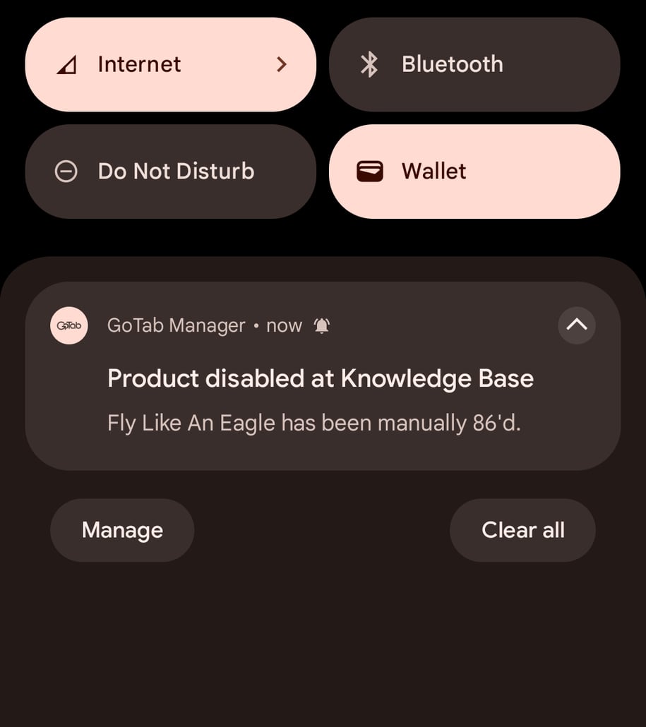GoTab Manager App